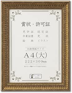 Daisen J353C2500 Frame A4 Large Gold Frame Award Frame : Amazon.com.au ...