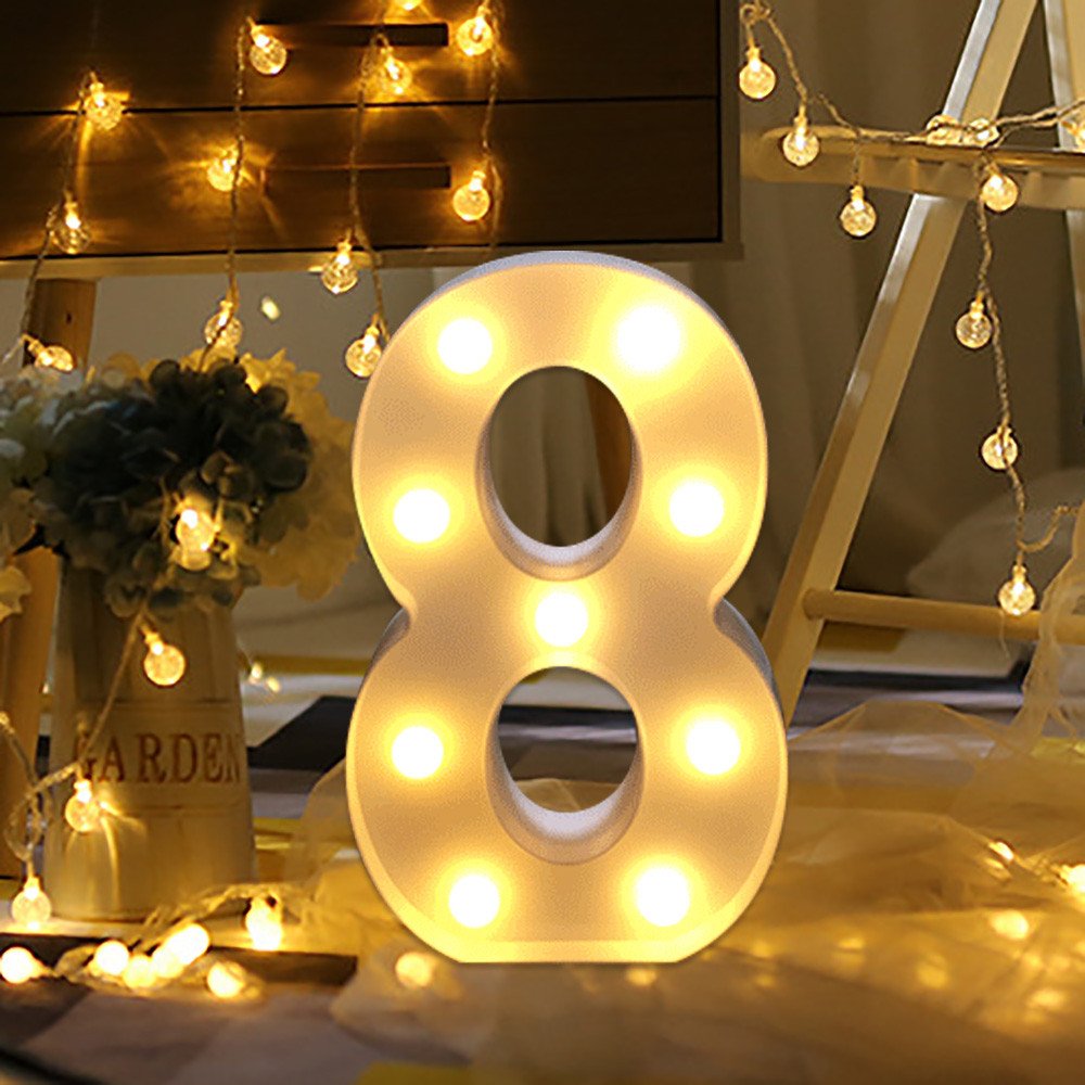 Clearance! Number Light Sign WATOPI Marquee Number Light Up Marquee 0-9 ...