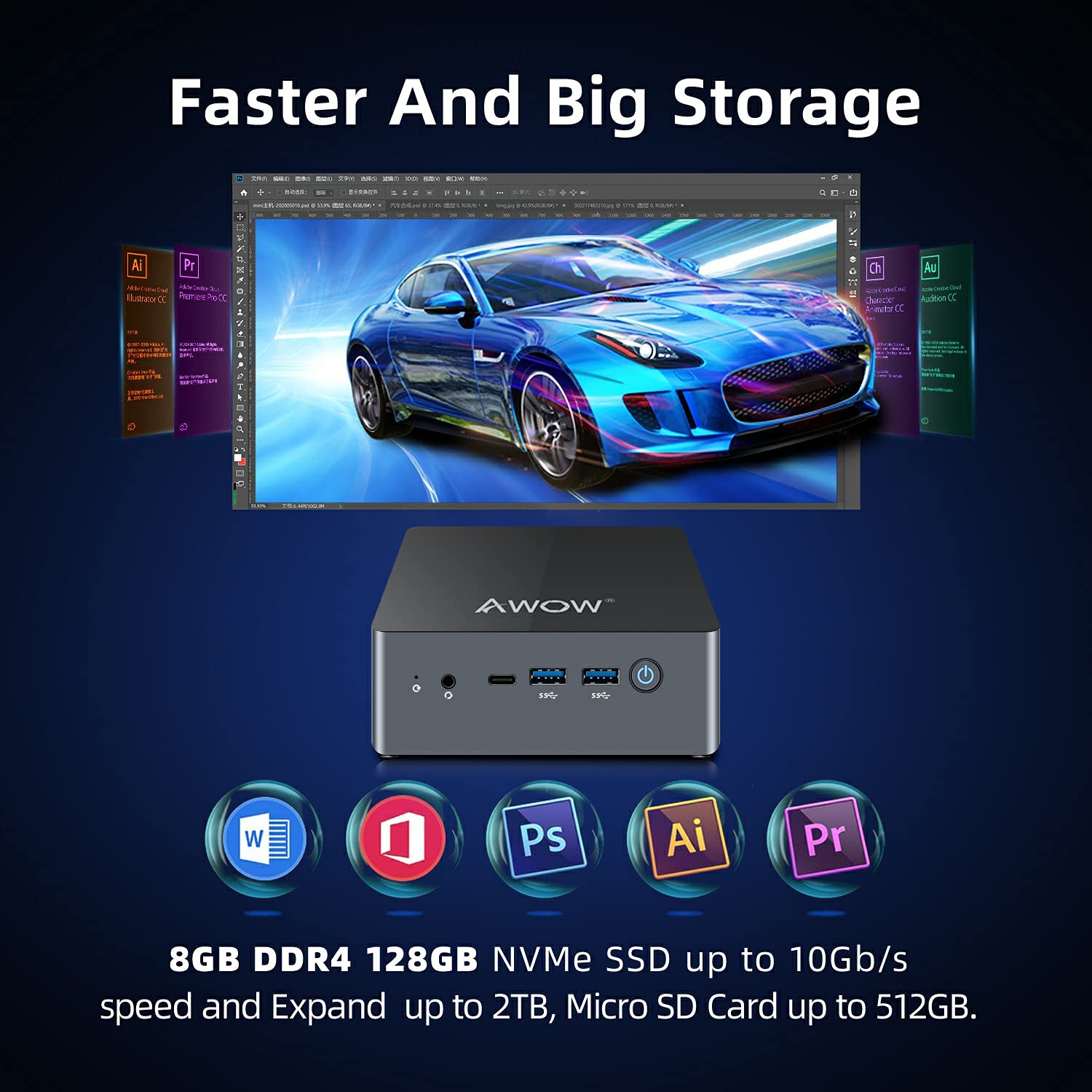 Mua AWOW Mini PC Intel J4125, 8GB LPDDR4 128GB M.2 SSD Mini Desktop ...