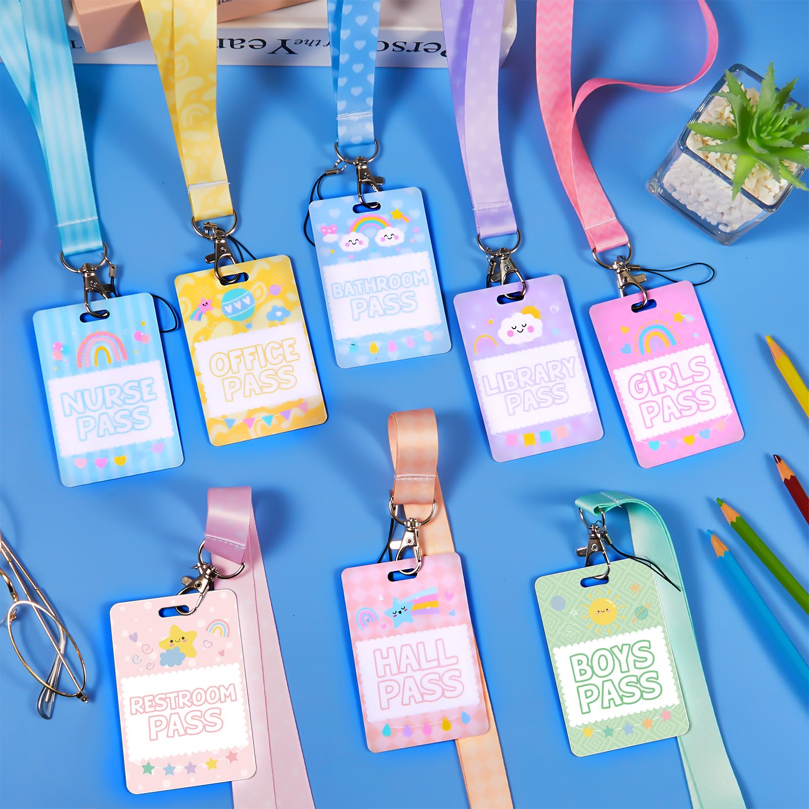 Mua 8 Sets Hall Lanyards Passes Classrooms Passes Set Unbreakable ...