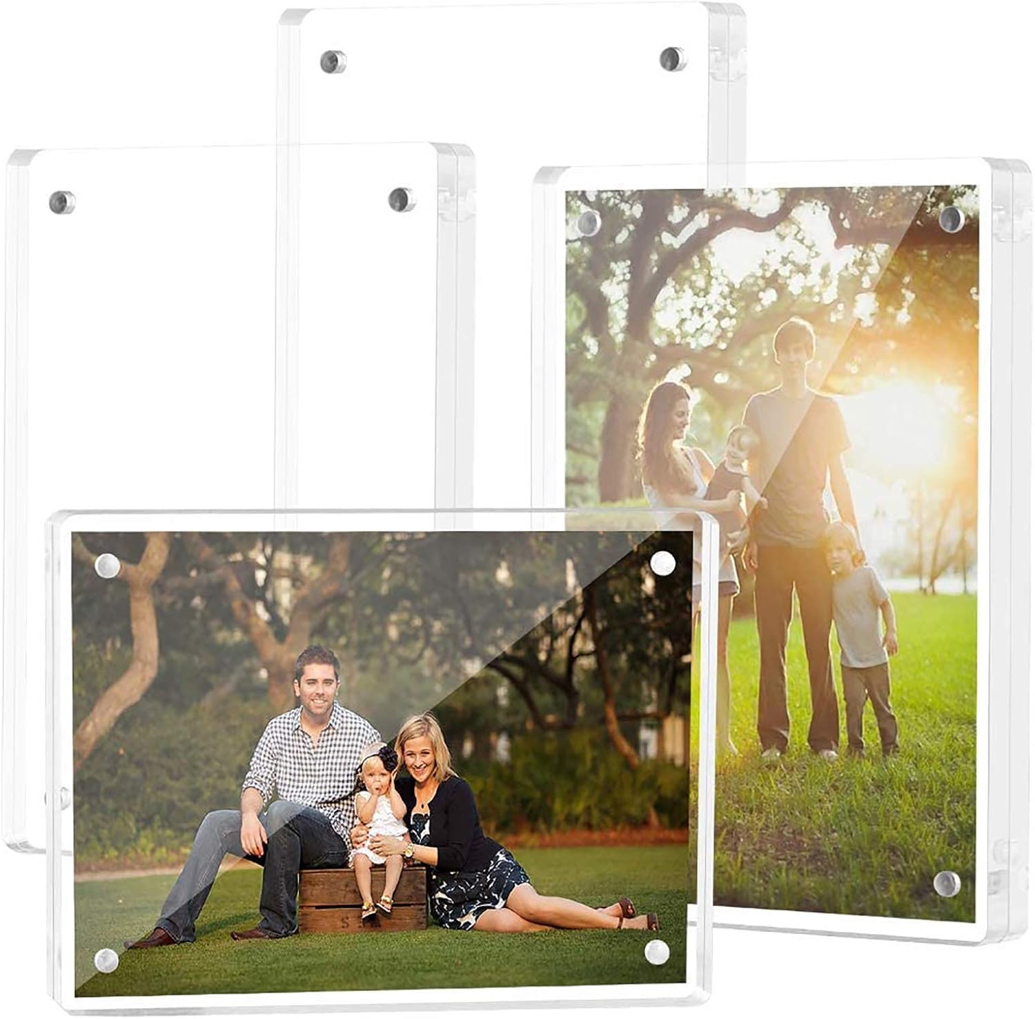 Amazon.com - Tomorotec 4-Pack [5 x 7 inch] High Transparency Magnetic Picture Frames Frameless ...