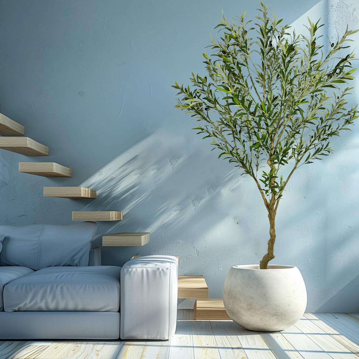 VIGGDA 7ft Artificial Olive Tree Fake Tree Interior Decoration Tree ...