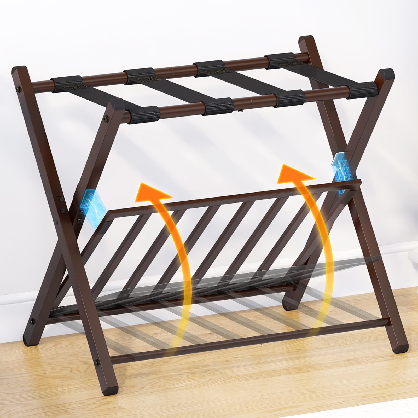 Folding Luggage Rack for Guest Room, Foldable Luggage Suitcase Stand ...
