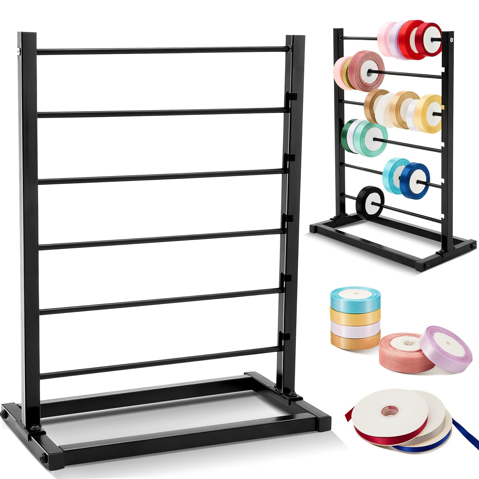 Menkxi 6 Tier Metal Ribbon Holder Organizer Rack Ribbon Rack Display ...