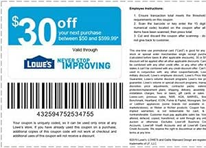 Amazon.com : Lowe's 30 Off 50 Promo Code Coupon EMAIL Delivery Only ...
