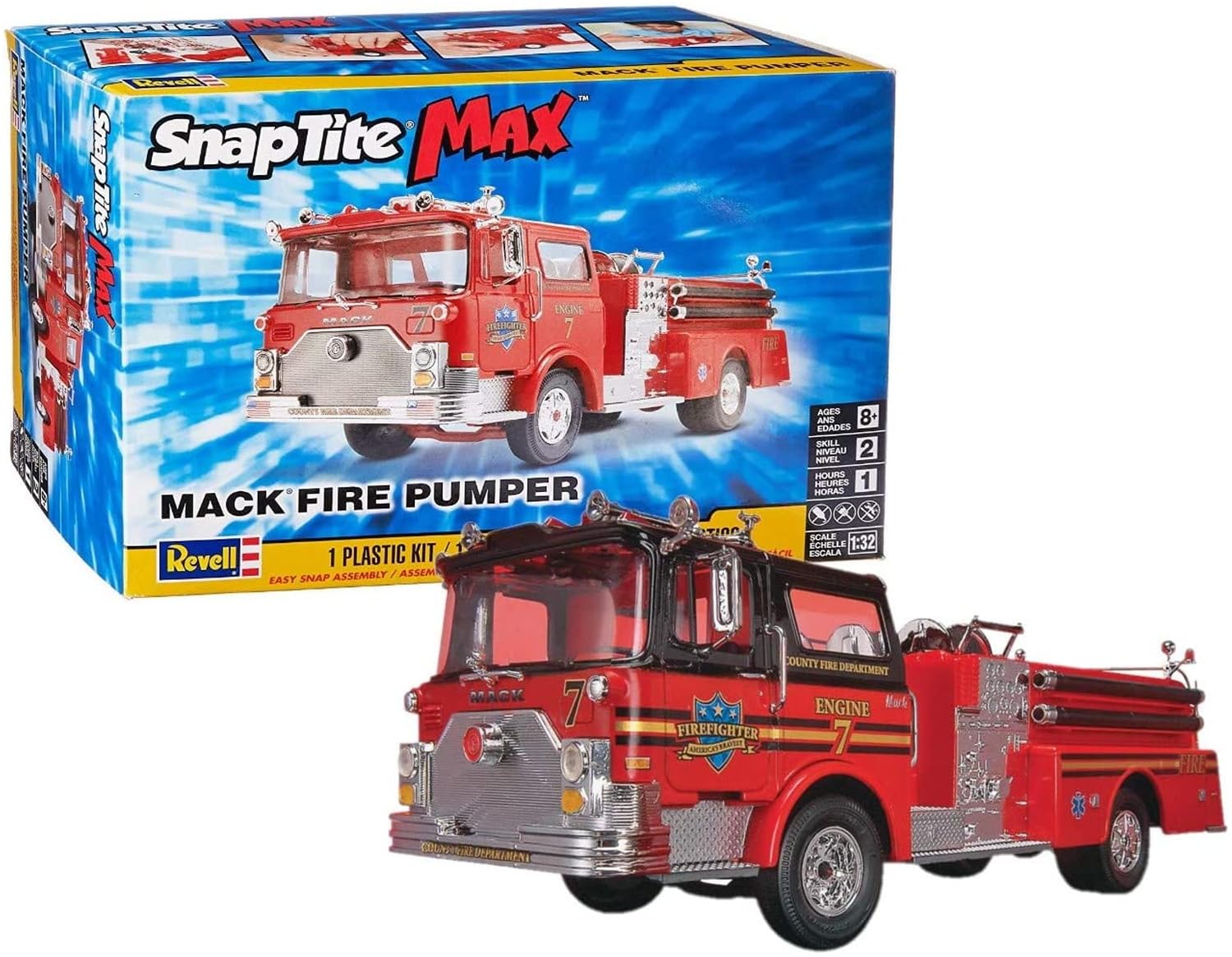Mua Level 2 Snap Tite Max Model Kit Mack Fire Pumper Truck 1/32 Scale ...