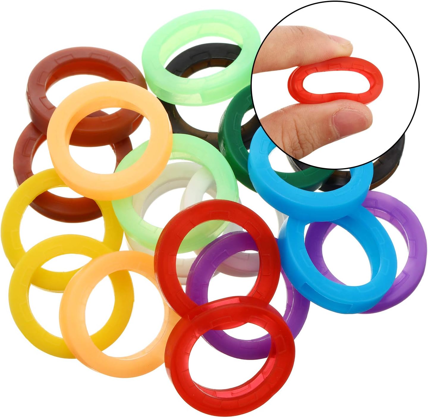 20 Pieces Key Caps Covers Tags Flexible Key Covers Plastic Key ...