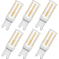 G9 LED Bulb Dimmable 5W, 40 Watt T4 G9 Halogen Equivalent, 3000K Warm White, 6 Pack G9 ...