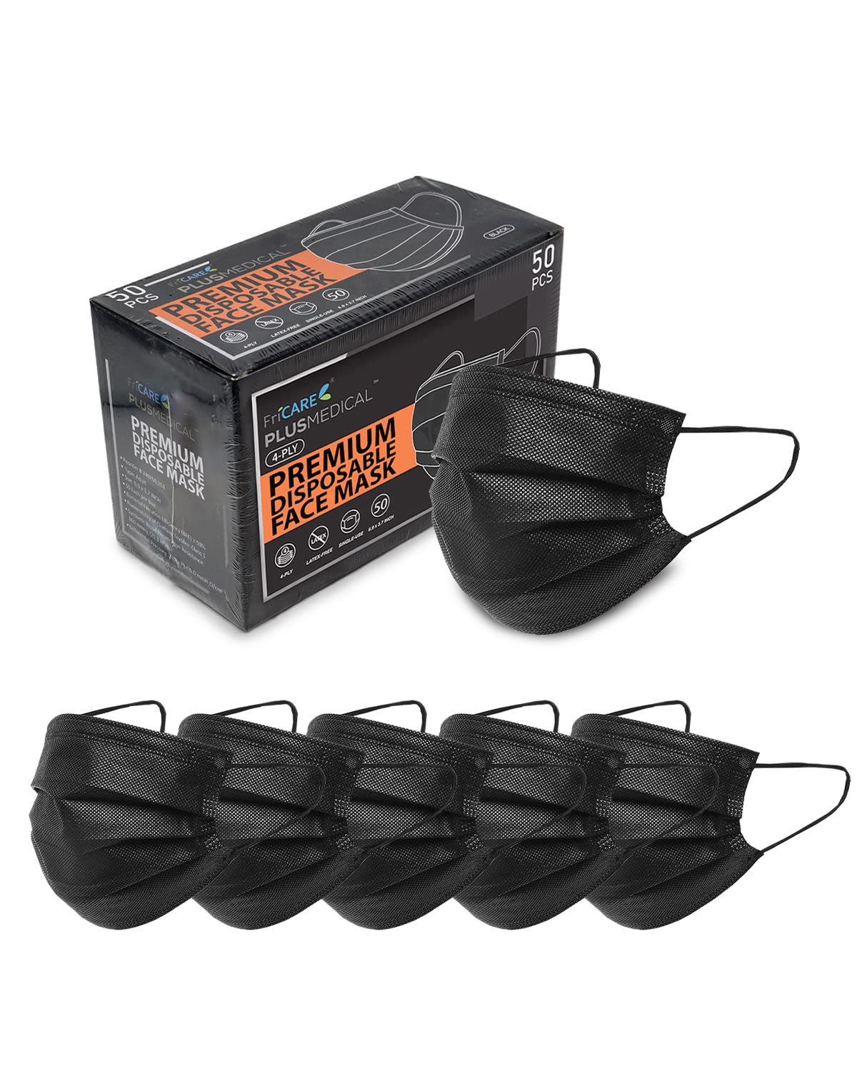 Mua Black Face Masks Disposable for Adults, ASTM Level 3 Mask, 4 Ply ...