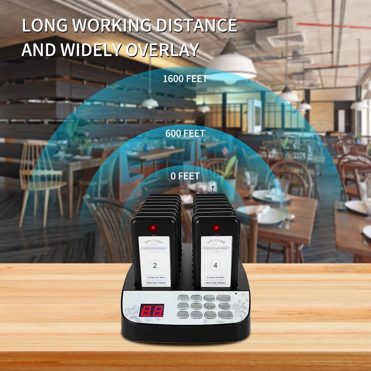 Restaurant Pager System,16 Pagers For Restaurants Long Range,Social ...