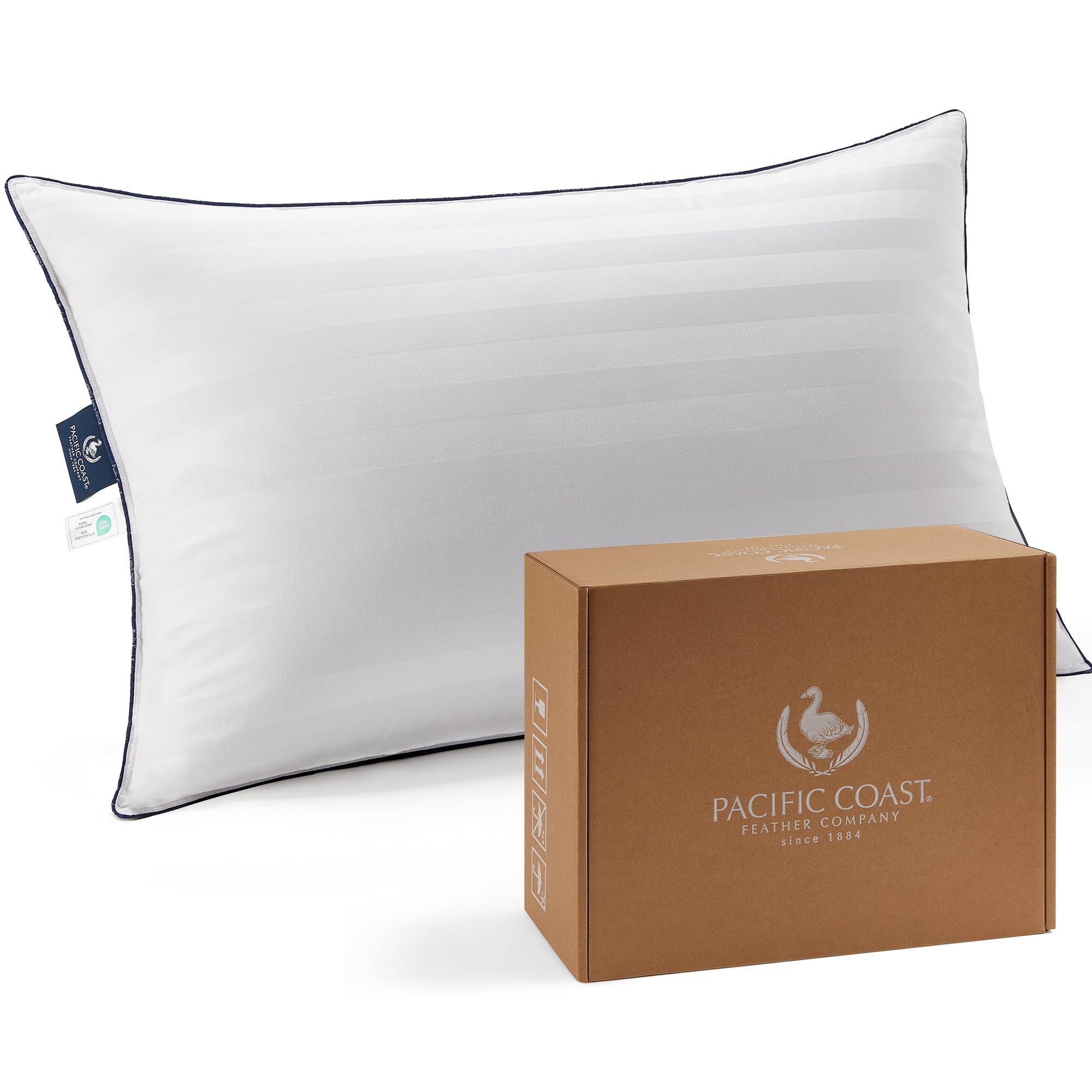 Pacific Coast White Goose Down Pillow with 100% Cotton Shell, Luxury ...