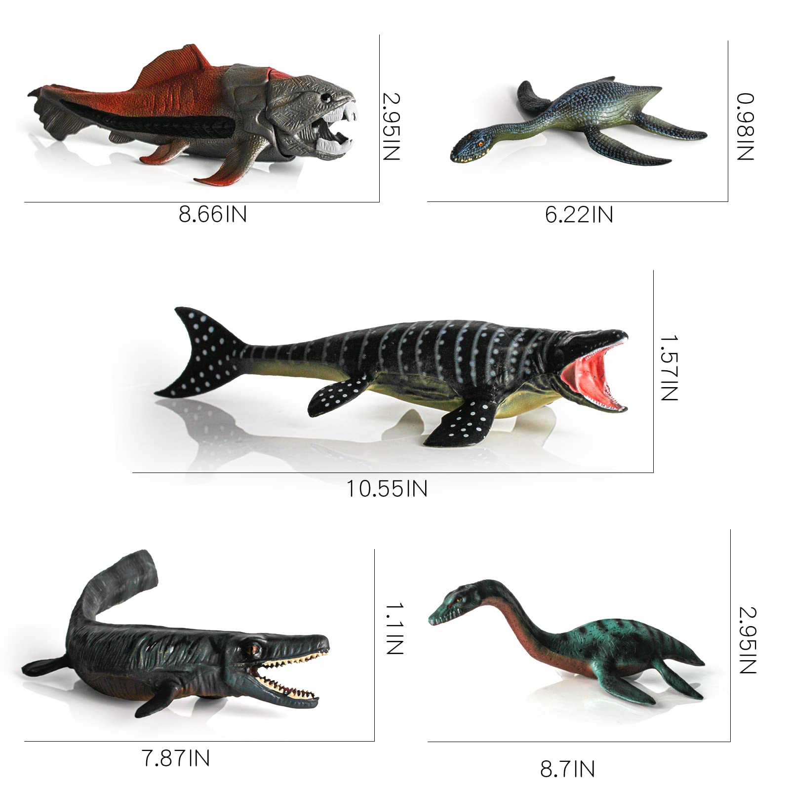 Mua 5PCS Figurines Replica of Mosasaurus Plesiosaur Dinosaur Figures ...