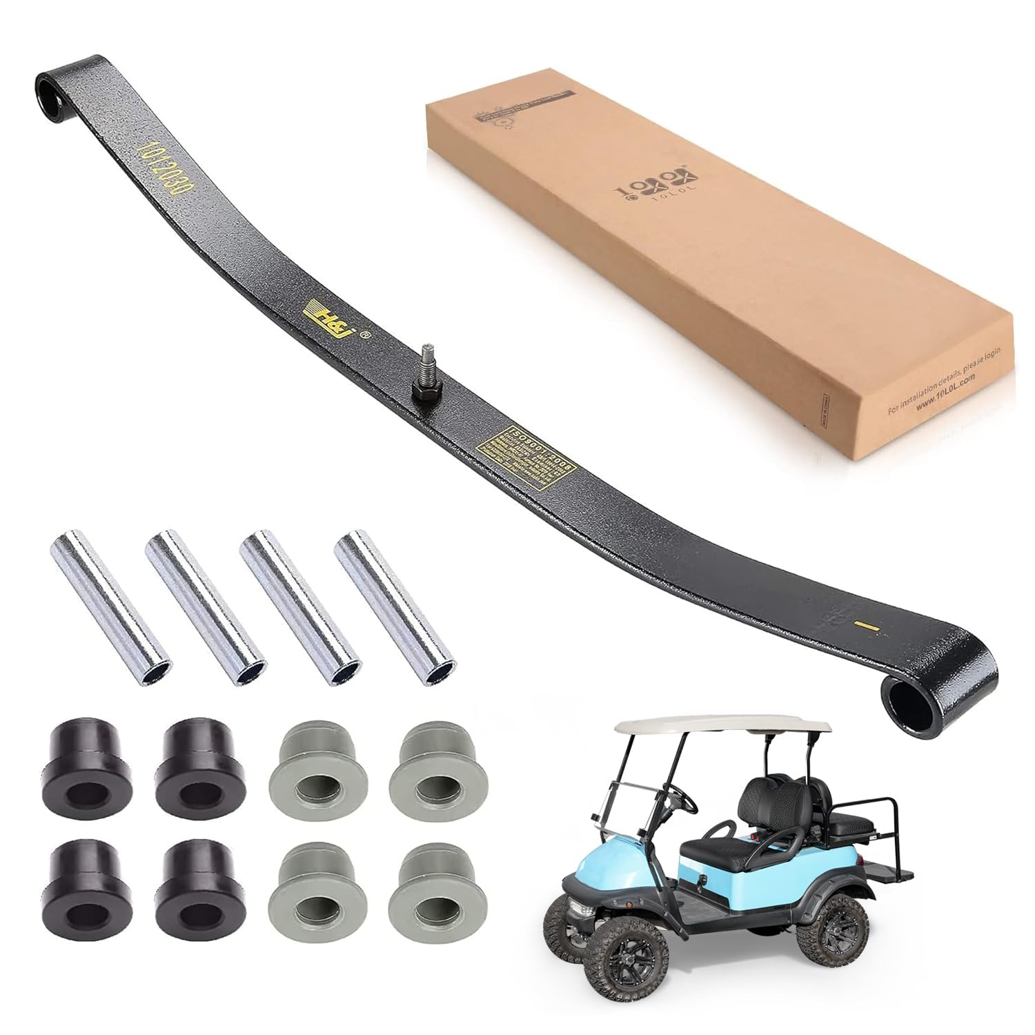 10L0L Golf Cart Heavy Duty Front Leaf Spring Kit with Bushings ...