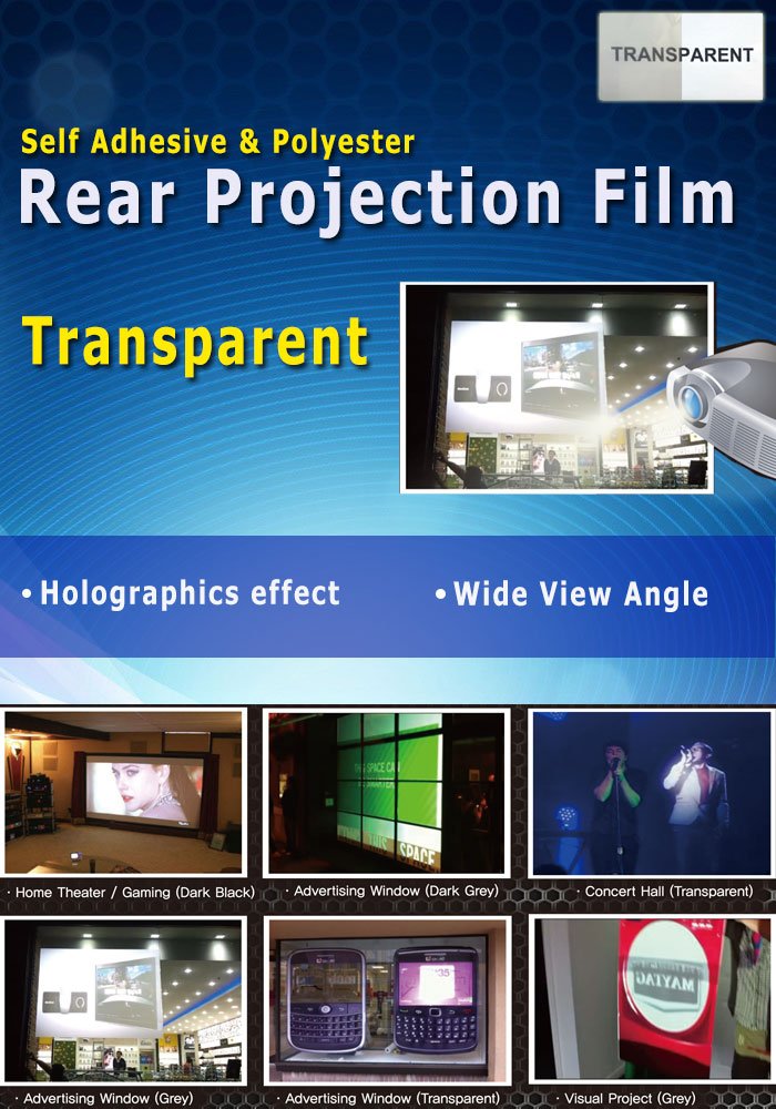 Transparent, Holographic Rear Projection Film, Self adhesive from UK ...