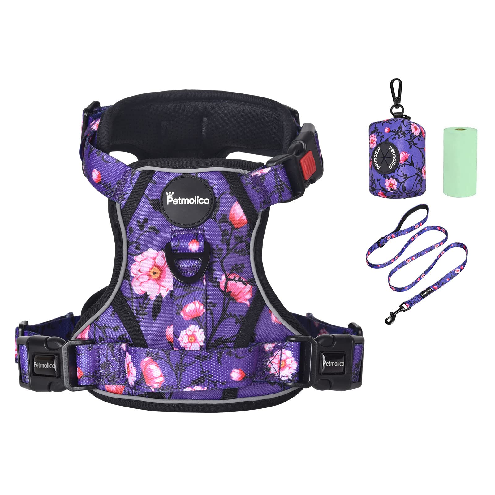Petmolico No Pull Dog Harness Set with Leash Attachment Easy Control ...
