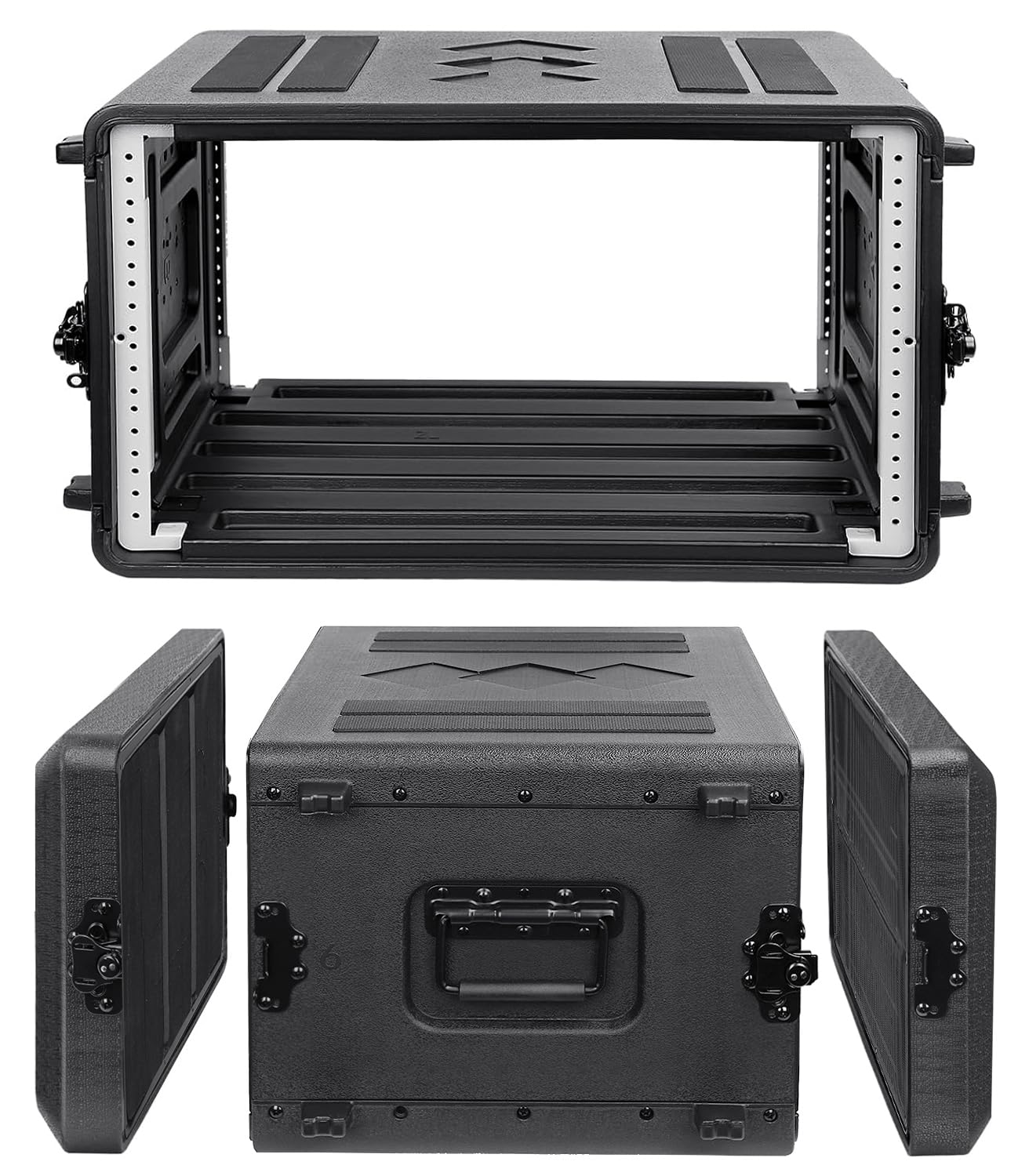 Diandian 6U Rack Case Shallow 17" Depth, 19" Rackmount Flight Case, Watertight Dust-Proof, Shock ...