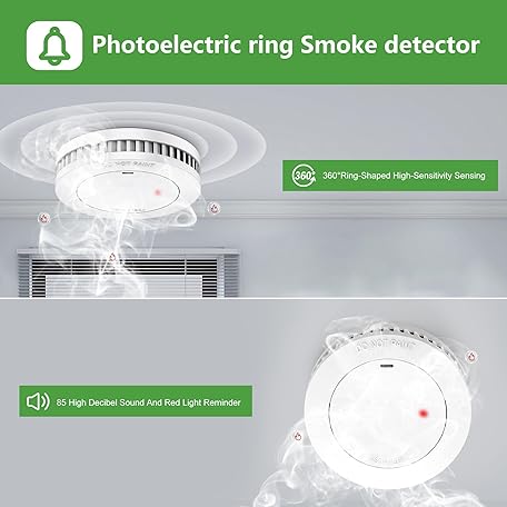 Mua Smoke Detector with Test/Silence Button Drill-Mountable/Double ...