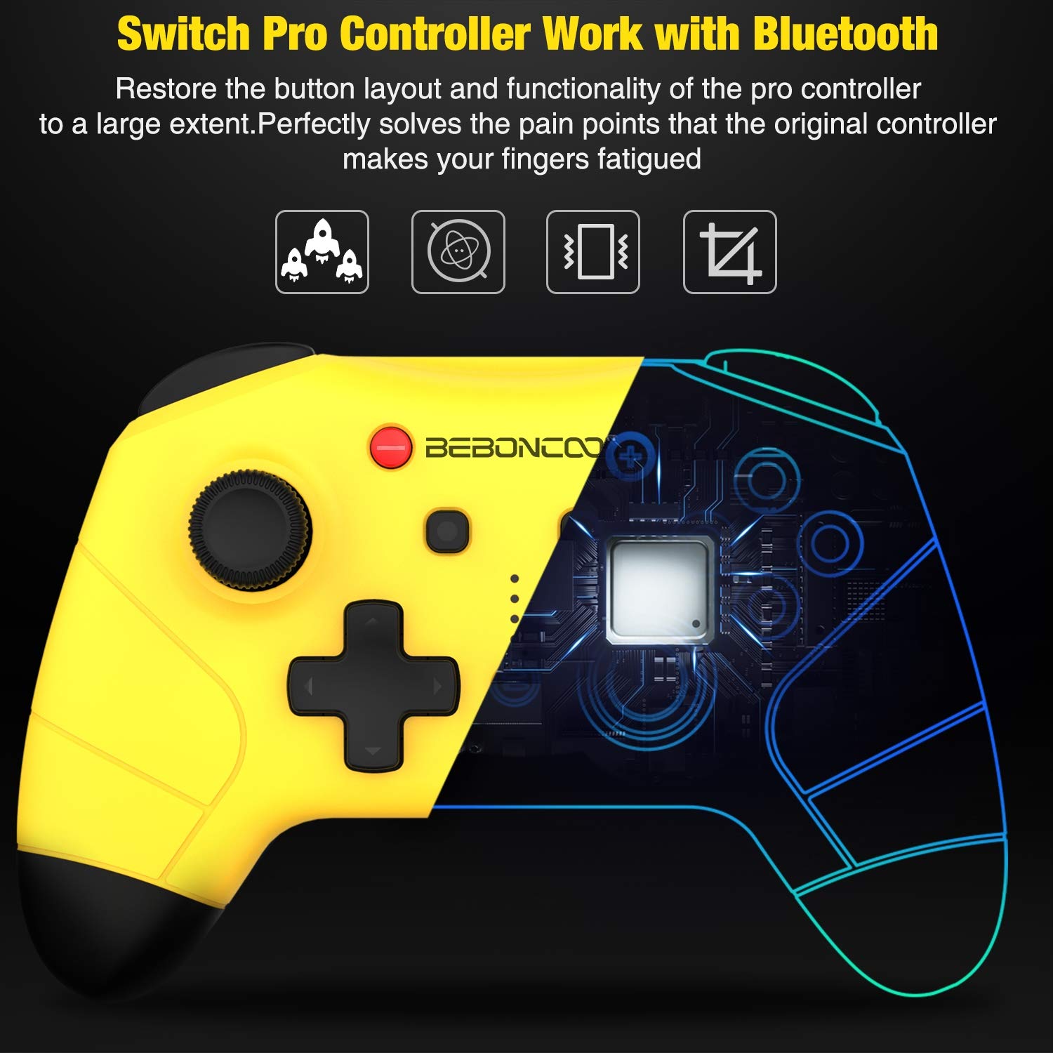 BEBONCOOL Wireless Switch Pro Controller for Nintendo Switch/Switch ...