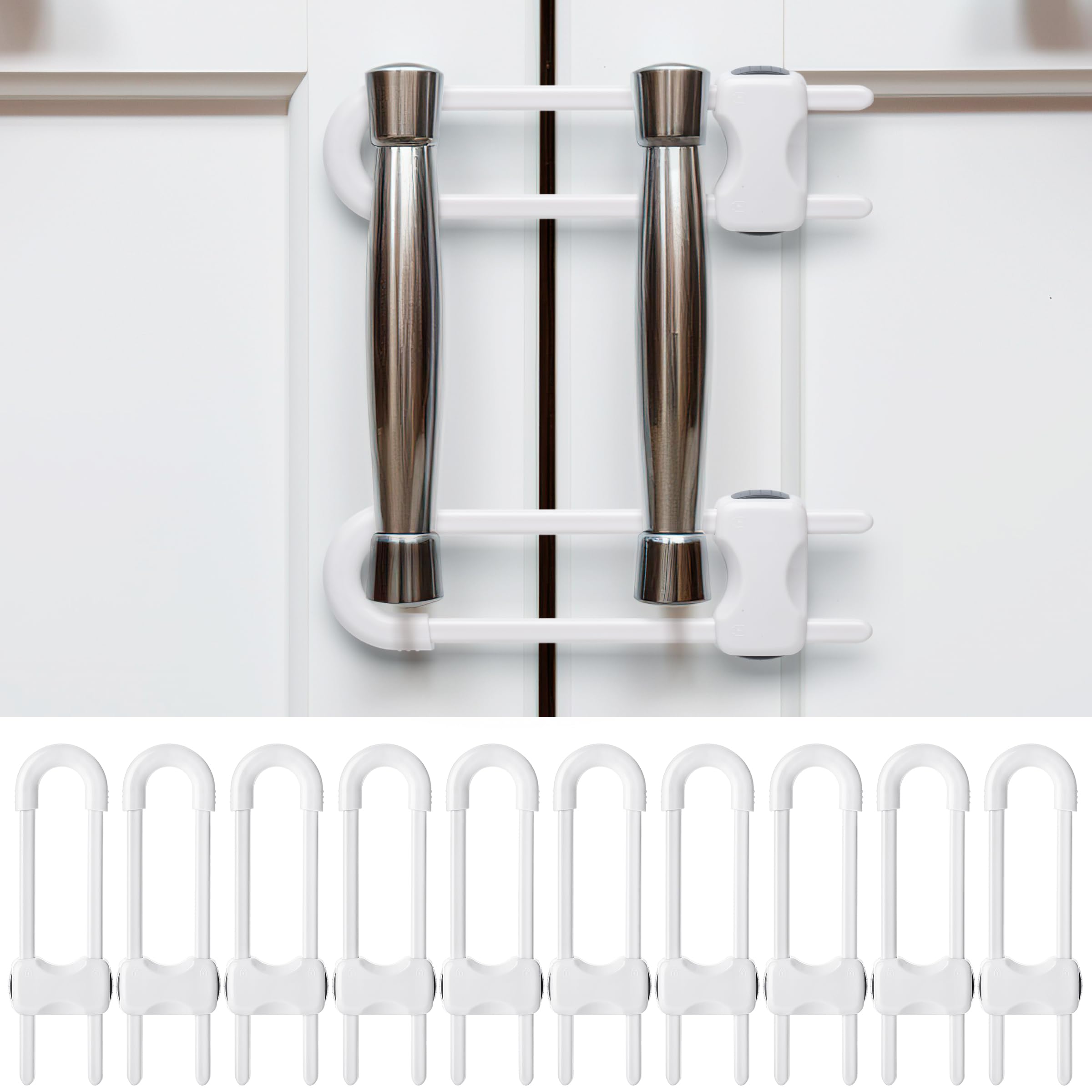 Bates- Baby Sliding Cabinet Locks, 10 Pack, U-Shaped Child Proof ...