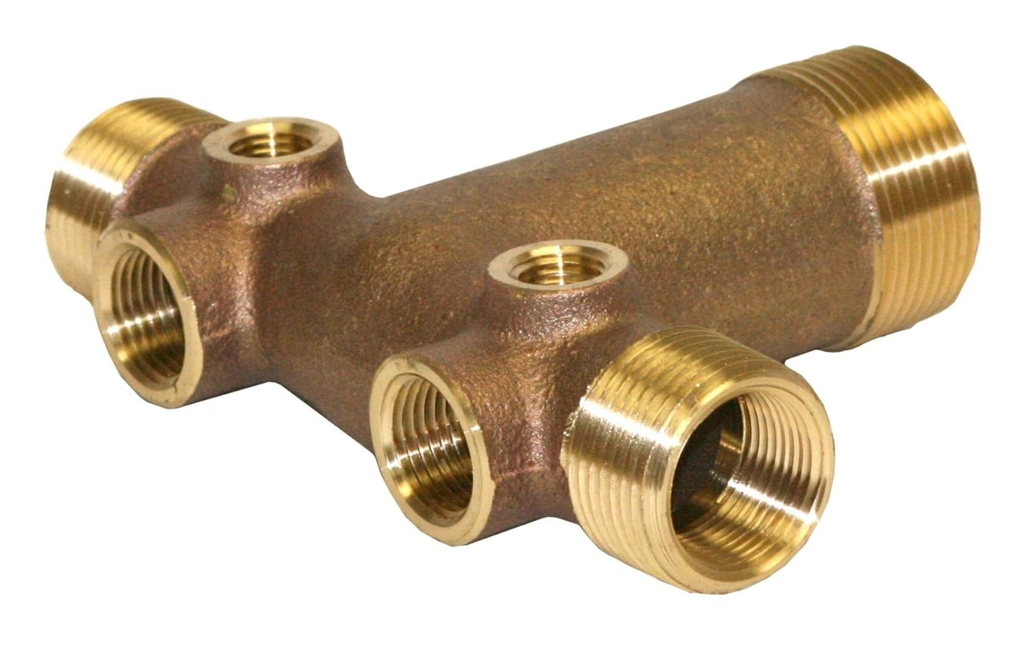 Merrill MFG BATNL10252 1-1/4" x 1" x 1" No-Lead Brass Tank Tee 1/2 ...