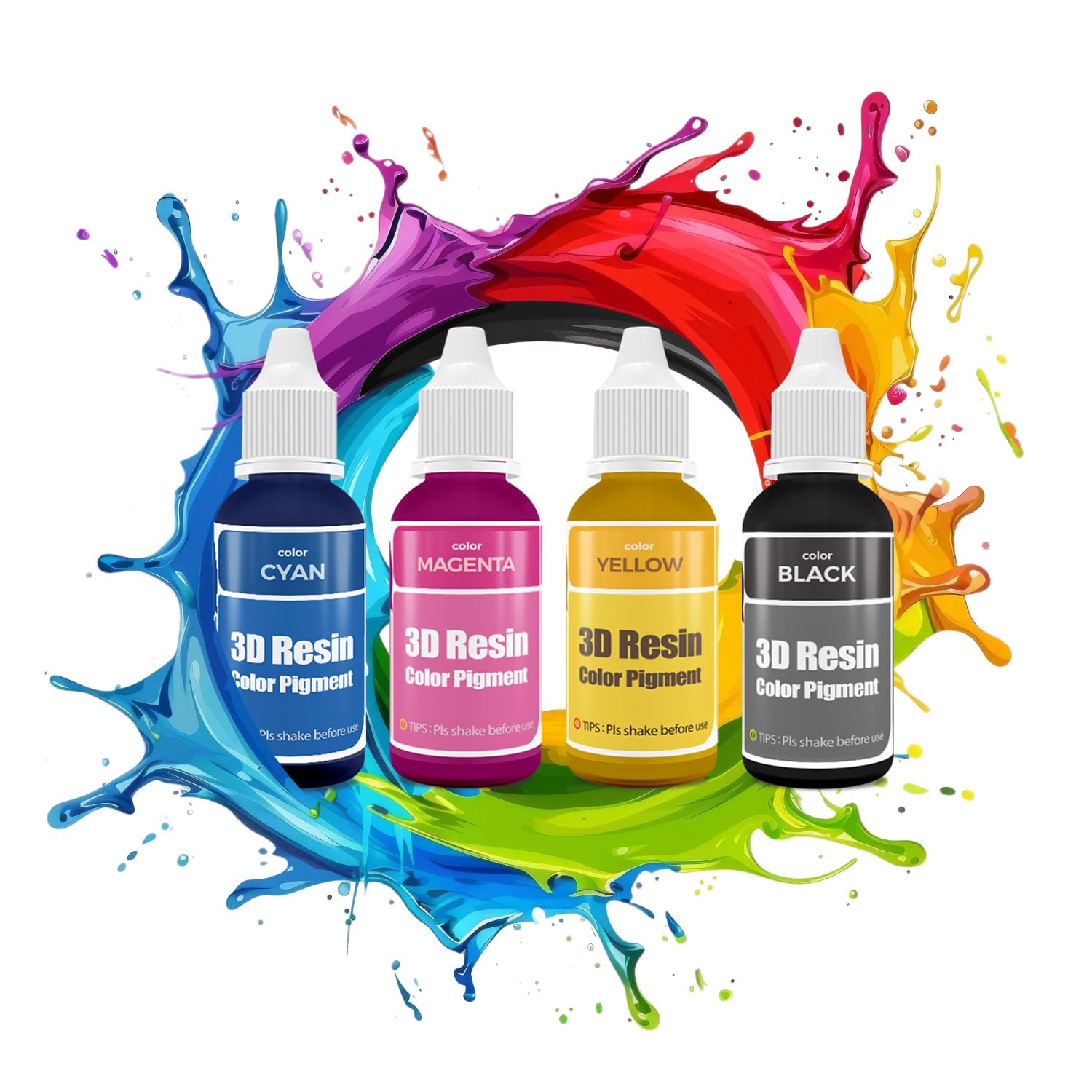 SAILSEA 3D Resin Pigment Set, 3D Printer Resin CMYK Pigment, Fast ...
