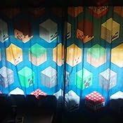 Amazon.com: Minecraft Isometric Blue 63" Inch Drapes 4 Piece Set ...