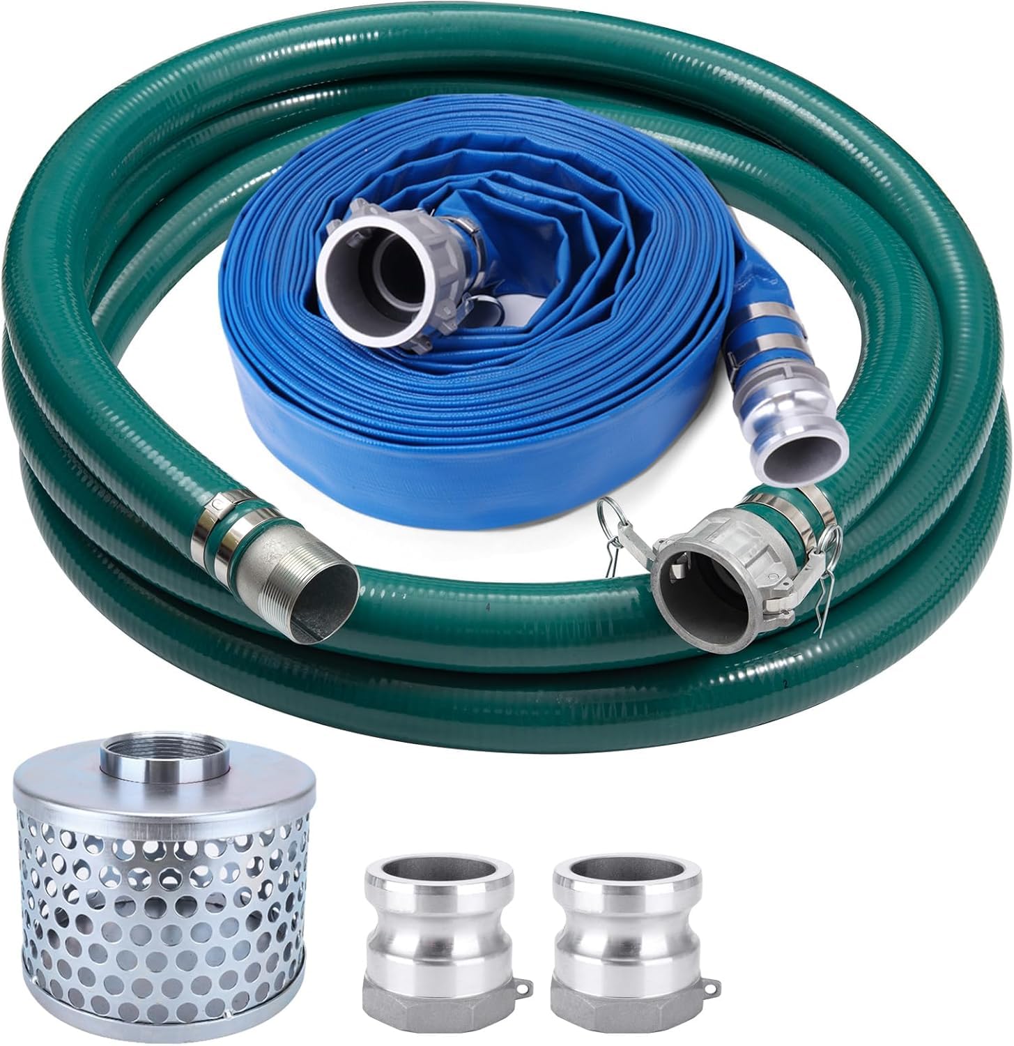 3 inch suction discharge hose pump kit for water/trash pump includes 3 ...