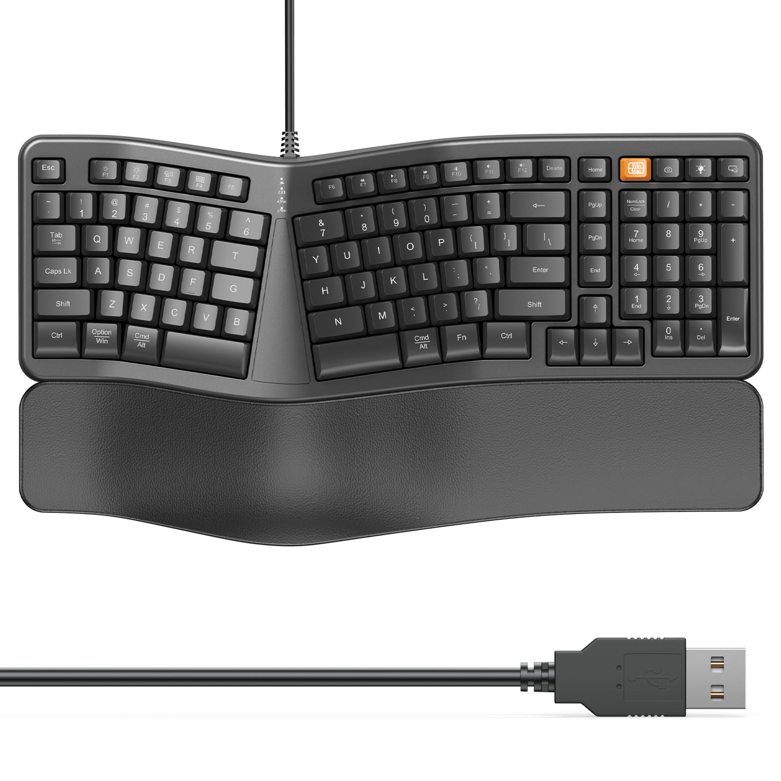 Mua Backlit Wired Ergonomic Keyboard, USB Split Keyboard with Wrist ...