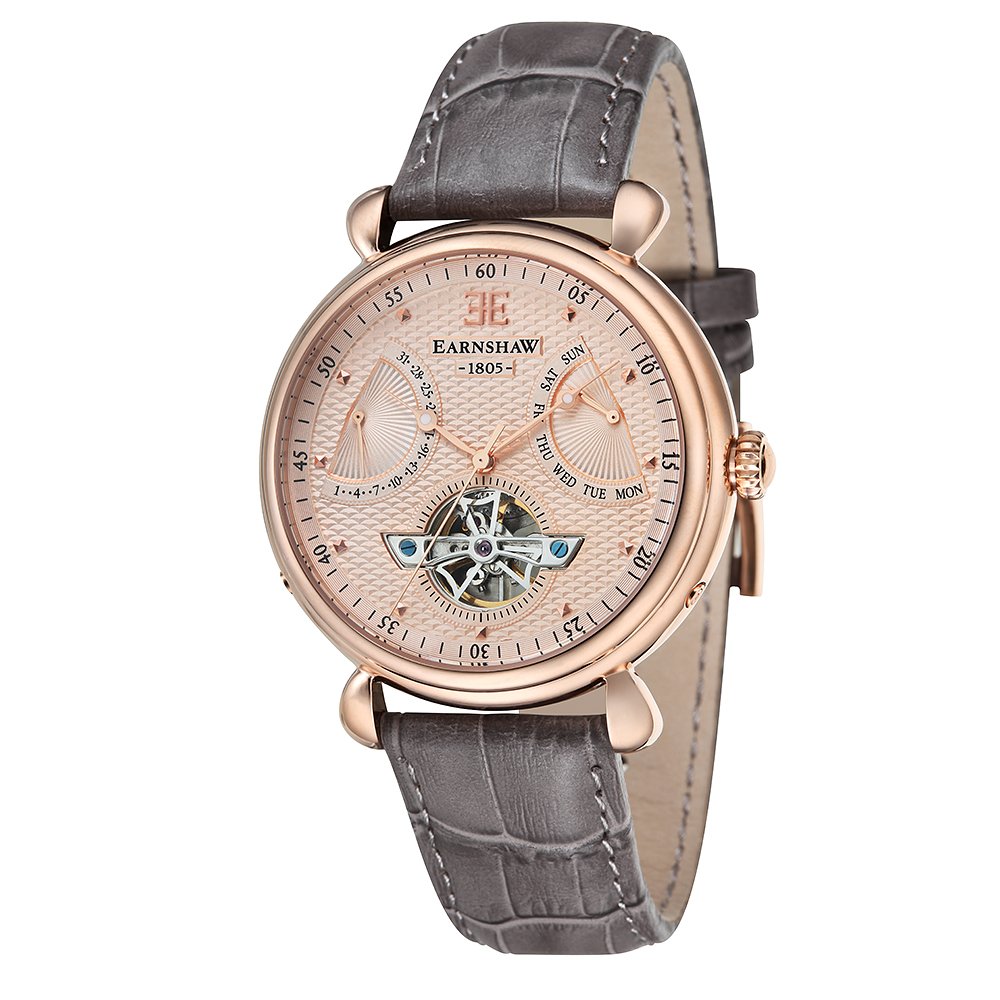 Thomas Earnshaw Men's Grand Calendar Rose Gold Automatic Watch with ...