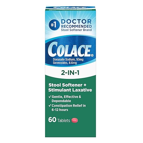 Colace 2-In-1 Stool Softener Plus Stimulant Laxative for Gentle ...