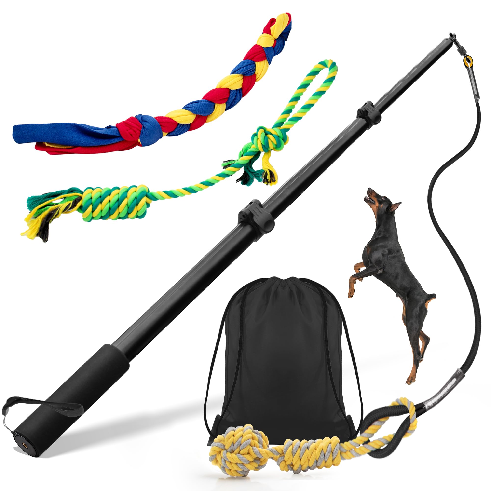 Ycozy Flirt Pole for Dogs, 40.6" - Upgraded Dog Flirt Pole with ...