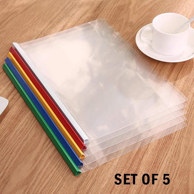 TRANBO® Transparent Sliding Bar Report Cover File Folder, A4 Size, Pack ...