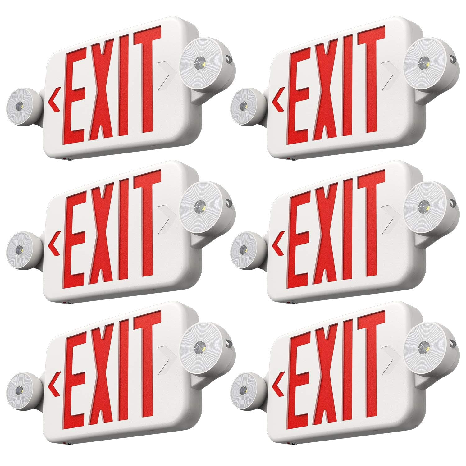 Mua 6 Pack Red Exit Signs with Emergency Lights, Two LED Adjustable ...