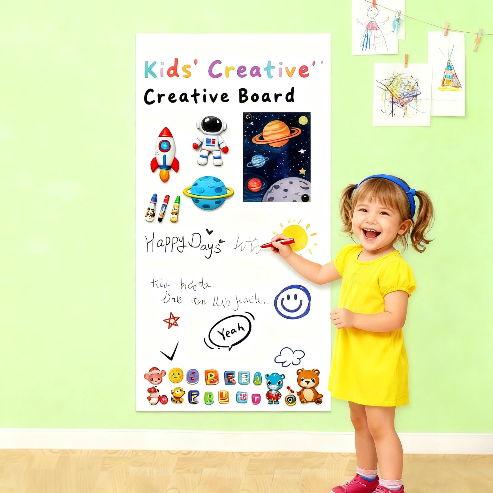 Warasee Magnetic Whiteboard Contact Paper, 36" x 24" Self Adhesive Dry ...