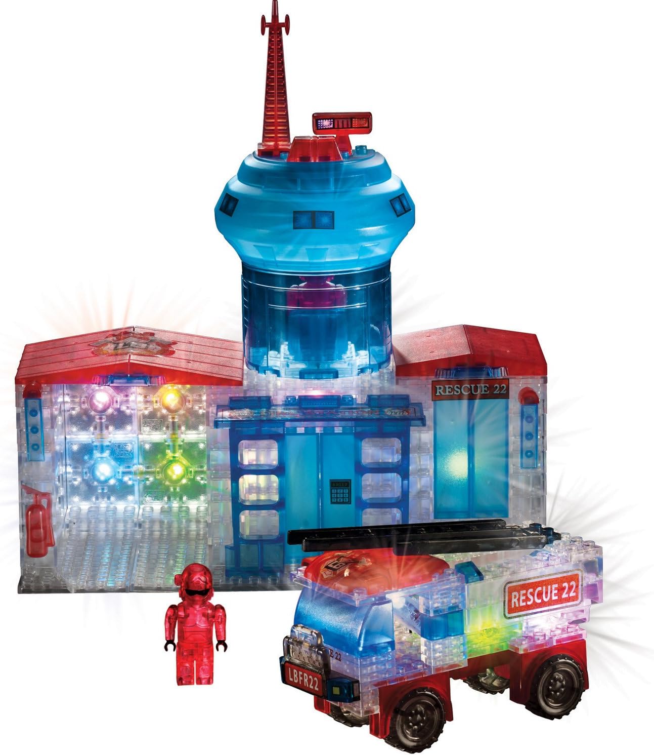 Lite Brix Lite-Up Fire Station: Amazon.co.uk: Toys & Games