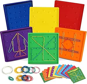 Amazon.com: 6 Pack Double-Sided Geoboard Mathematical Manipulative Material Array Block Geo ...