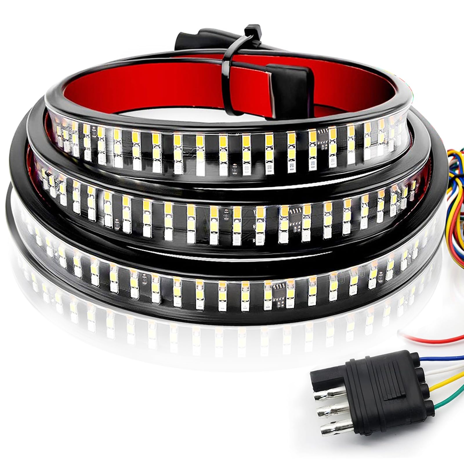 LIGBT 48Inch Tailgate Light Bar Triple Row 324 LED Strip with Red ...