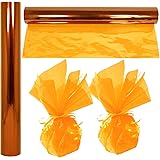 Amazon.com: Cellophane Wrap Roll Orange | 100’ Ft Long X 16” in. Wide ...