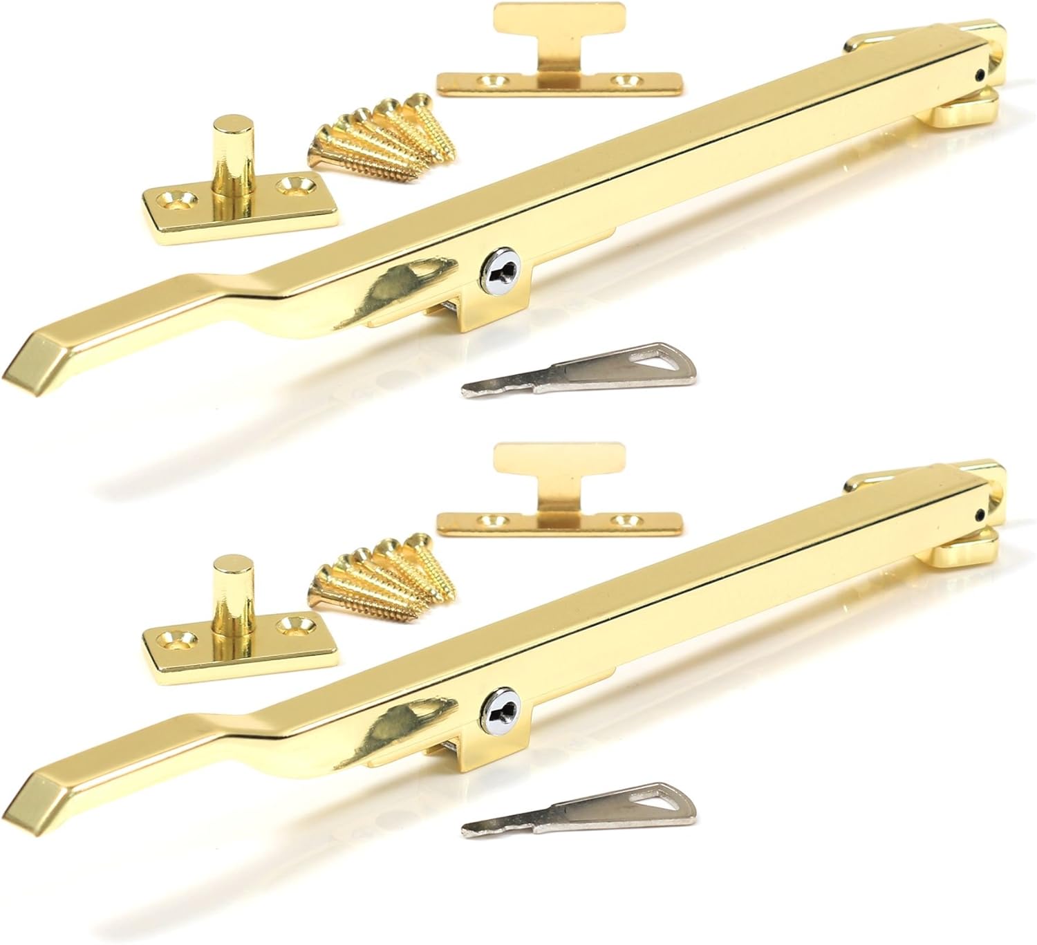 2X Brass Casement Locking Stay Arms - 10" Window Handles: Amazon.co.uk ...