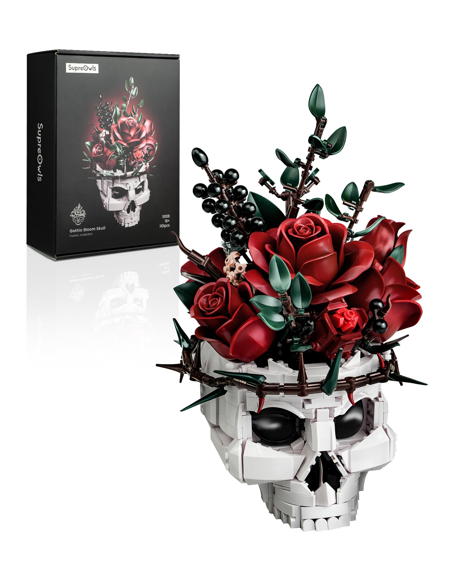 iATOM Skull Rose Bouquet Building Set, Compatible with Lego Flowers for ...