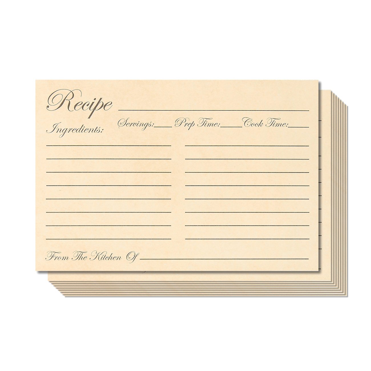 60-Count Kitchen Recipe Cards - Double-Sided Recipe Note Cards with ...