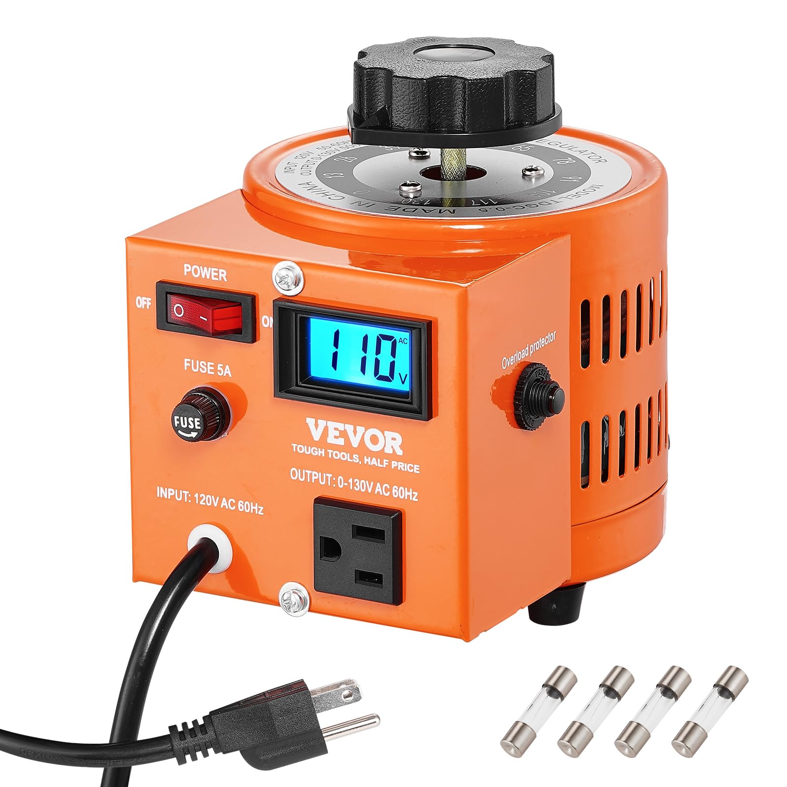 Mua VEVOR Auto Variable Voltage Transformer 500VA, 3.84 Amp 110V Input 0-130V Output AC Voltage ...