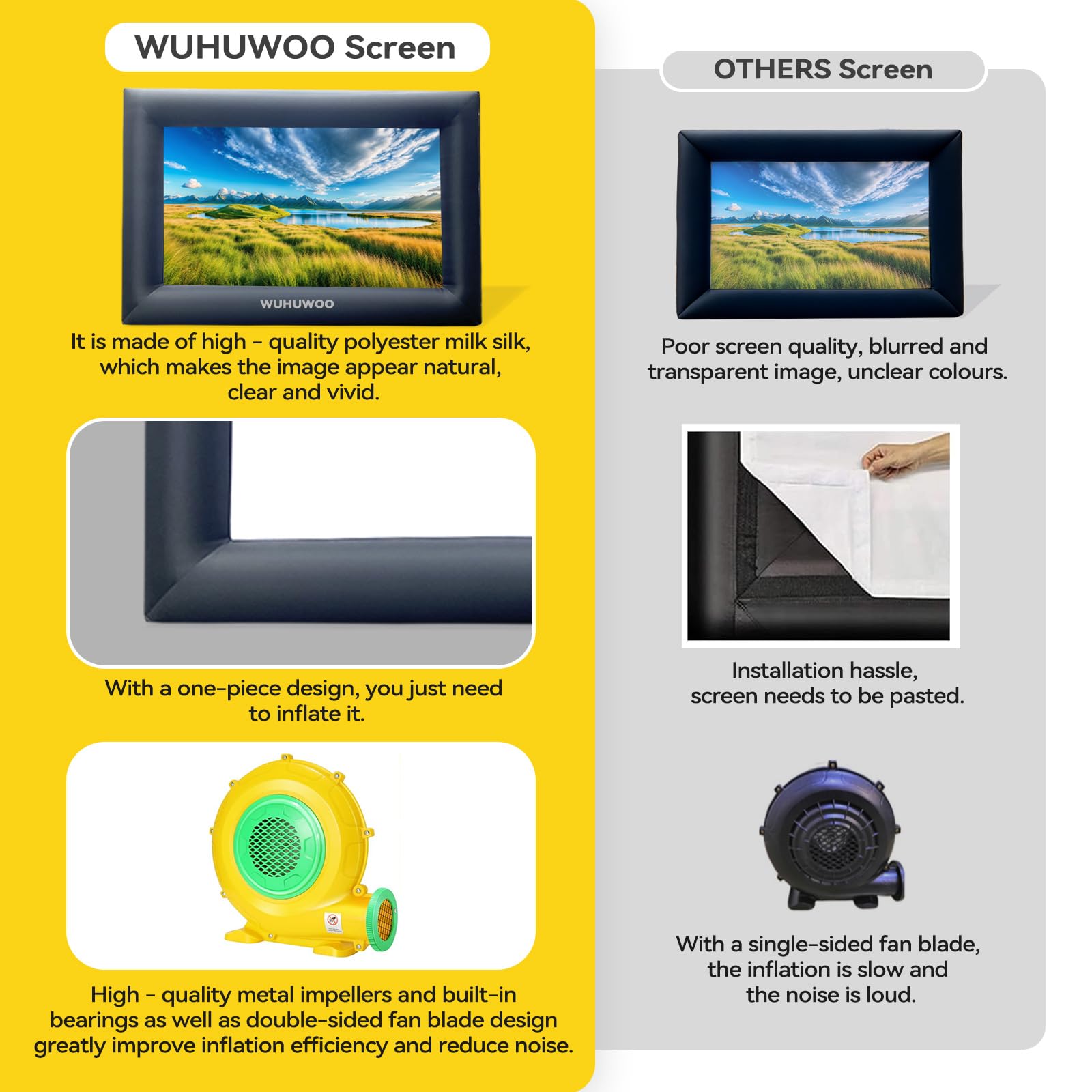 Inflatable Movie Screen Outdoor, 20FT Blow Up Projector Screen For ...