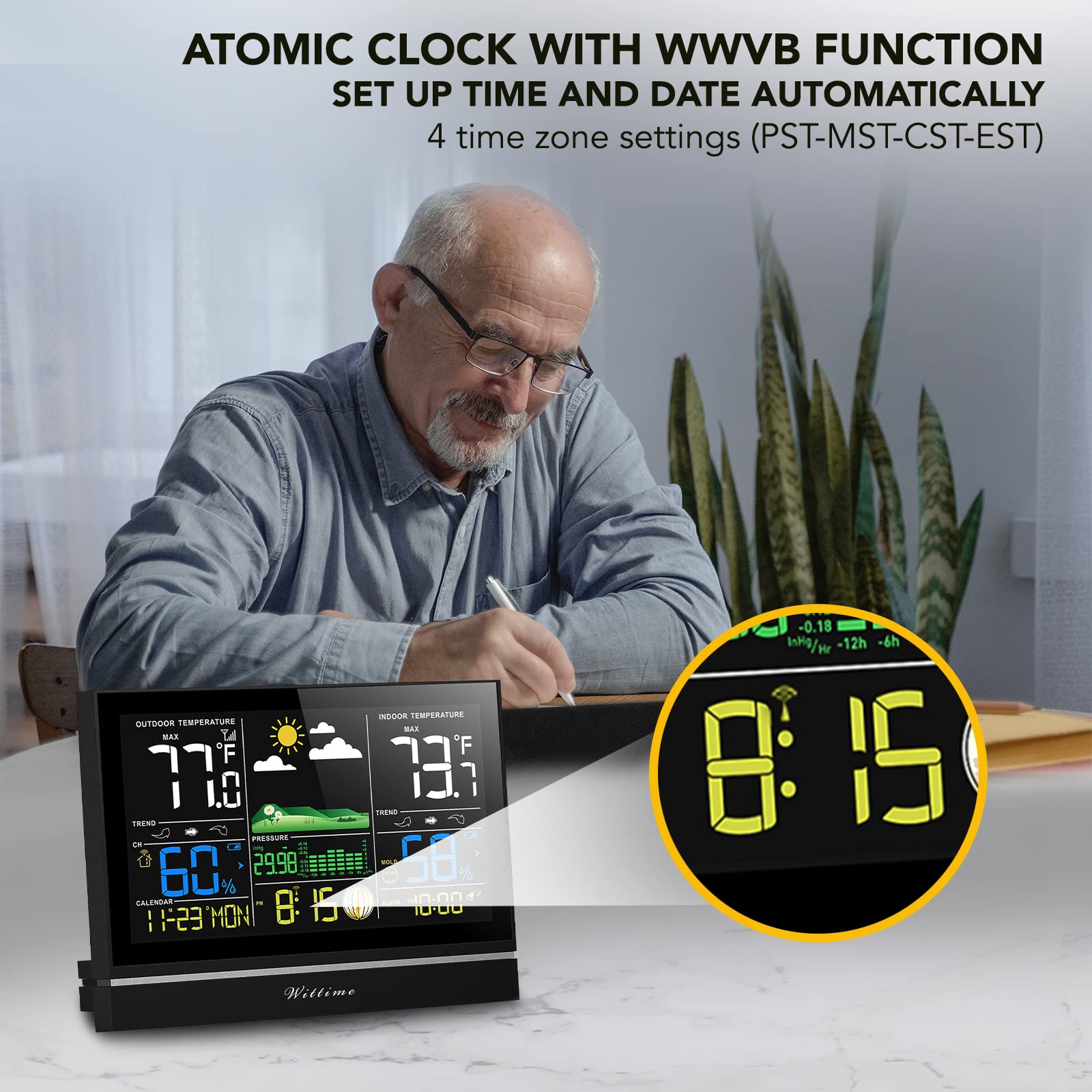 Mua Wittime 2076B Weather Station with Atomic Clock Wireless Indoor ...