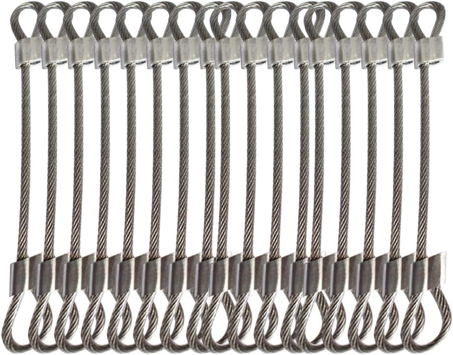 Bytiyar 20 pcs 5.9 inches (15cm) Stainless Steel Wire Rope Lanyard ...