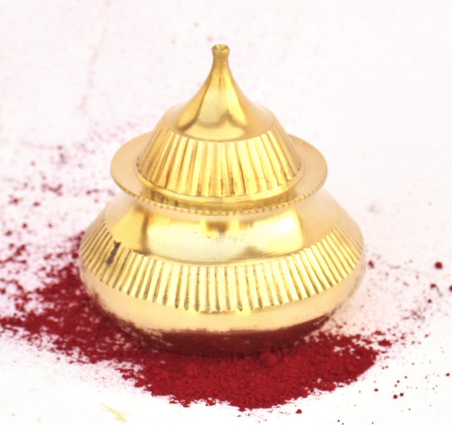 Buy RealCraft; INSPIRING LIFES Brass Kumkum Box, Sindoor Dani, Dabbi ...