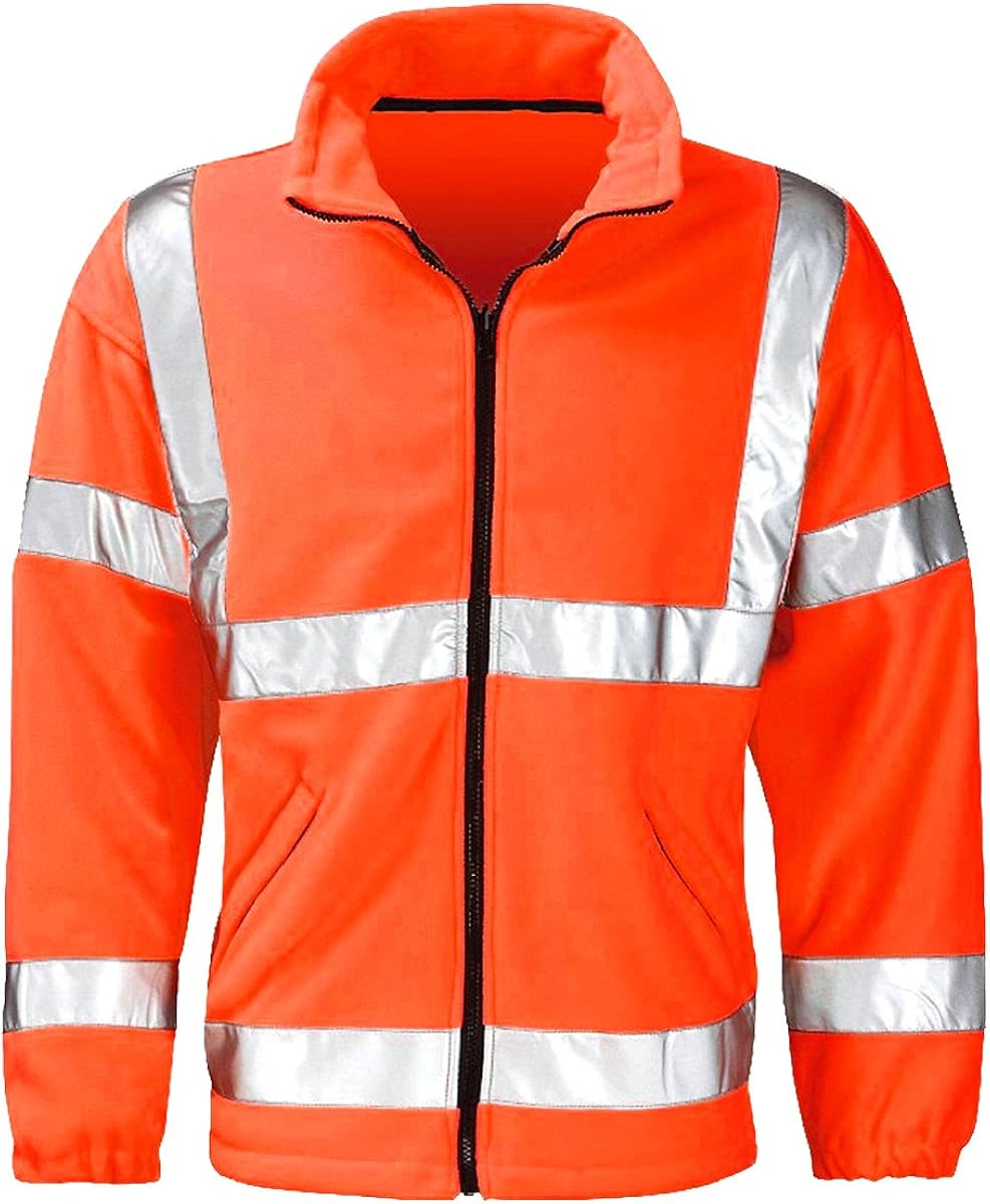 Hi Vis Full Zip Fleece Visibility Jacket High Viz Work Wear Yellow ...