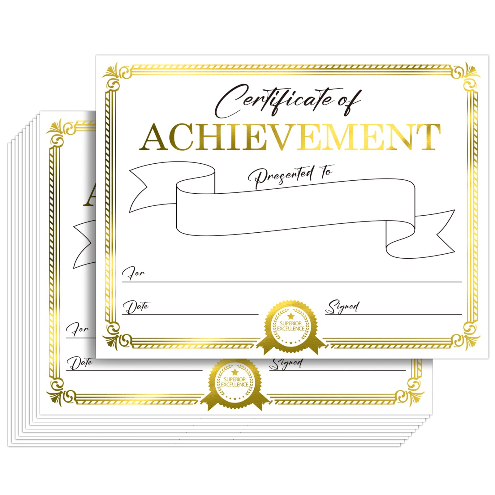 Mua Award Certificate Paper, Gold Foil Blank Certificate of Achievement ...