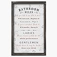 Amazon.com: Buecasa Funny Bathroom Rules Sign - Solid Wood Farmhouse ...