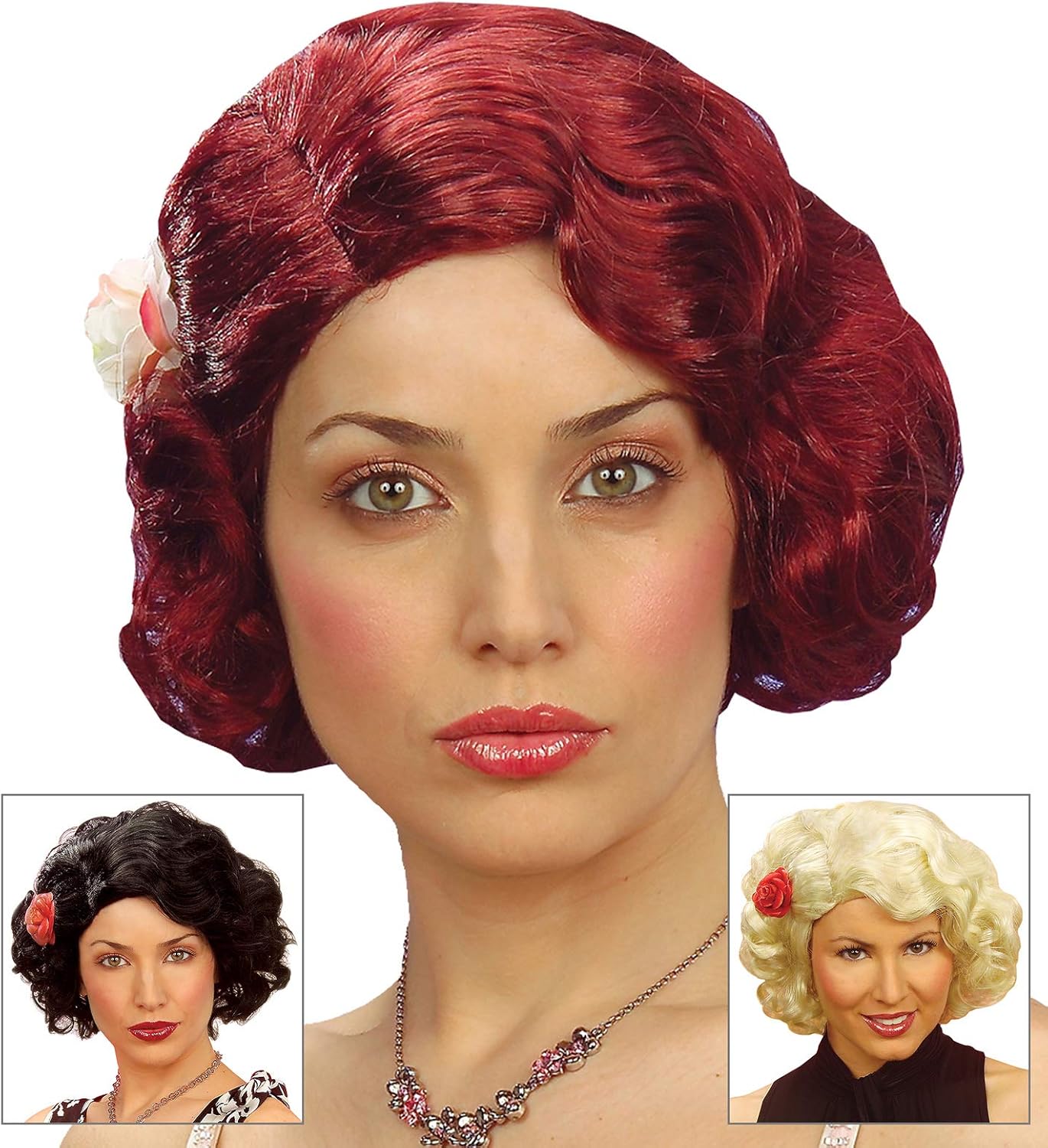 1 50s WIG W/FLOWER BOXED (black/blonde/red) Accessory for 50s ...